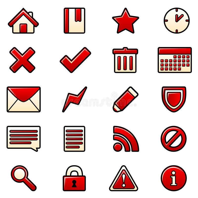 Red Sticker Mobile Phone Icons Stock Vector - Illustration of button ...