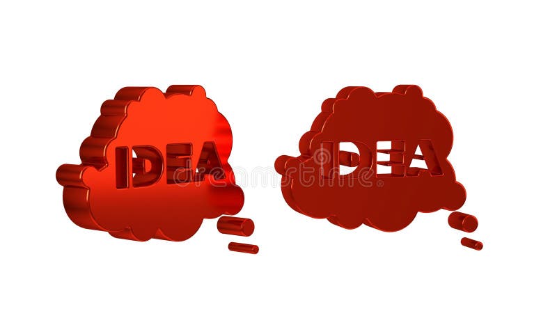 Red Idea, Speech Bubble Icon Isolated on Transparent Background ...