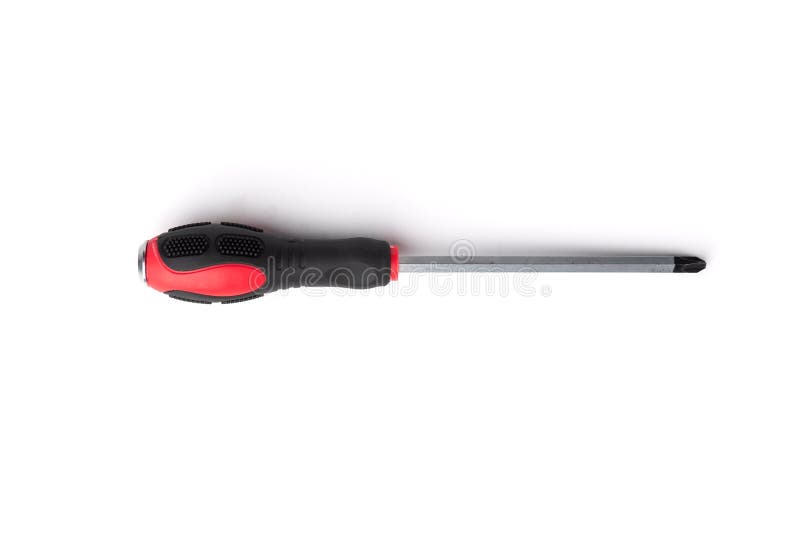 Red Impact Screwdriver Isolated on White. Stock Photo - Image of work ...