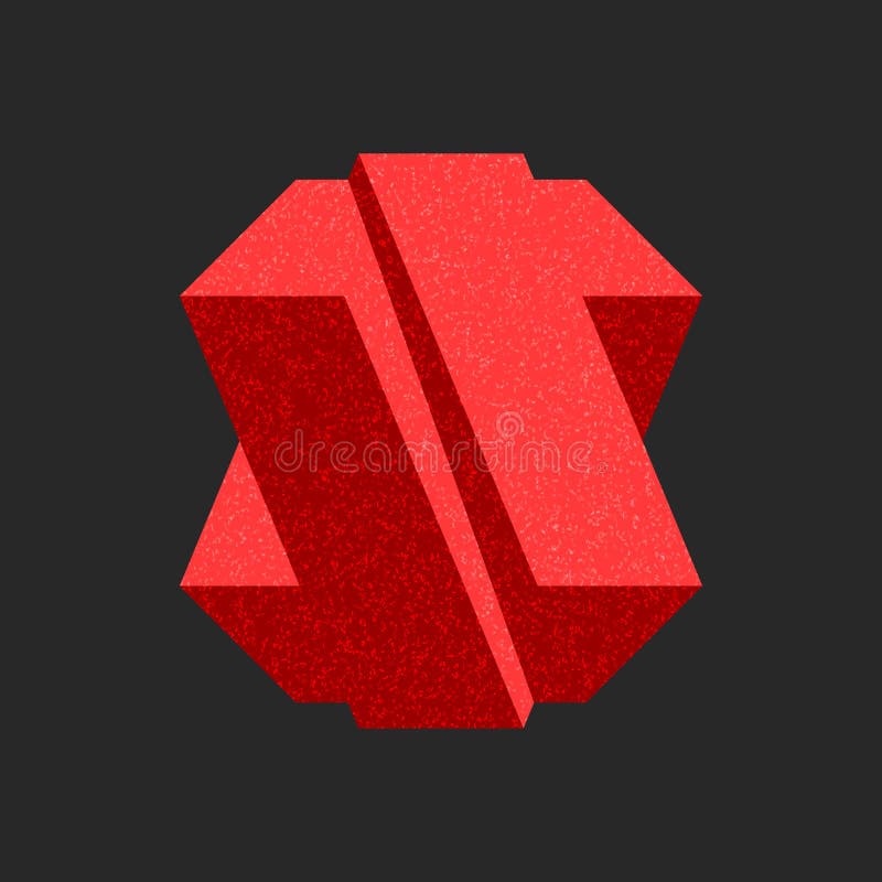 Red Impossible Object 3d Overlapping Geometric Triangular Shapes with ...