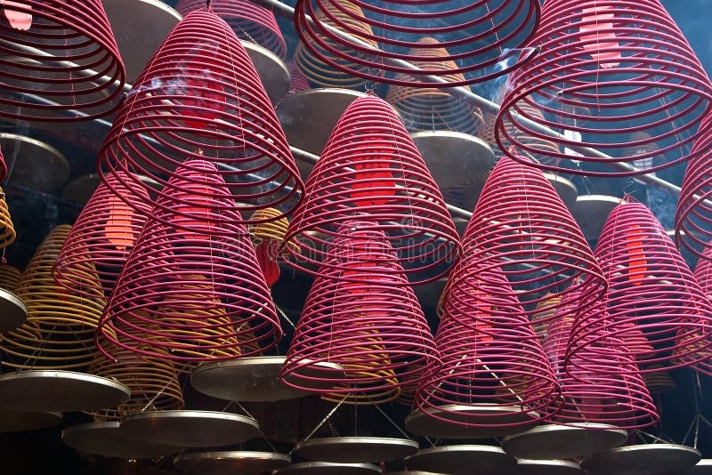 Red incense burners stock image. Image of lamps, lighting - 190112337