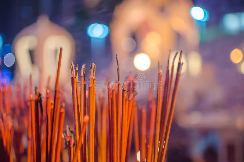 Red incense sticks stock photo. Image of altar, faith - 32226074