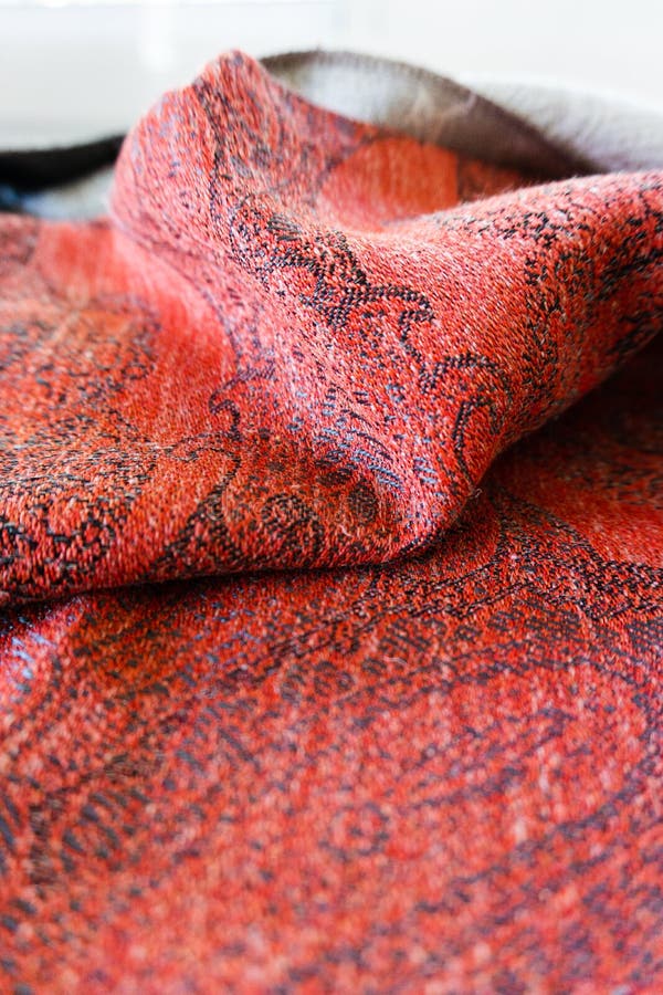 Red Indian Ethnic Texture Fabrics Stock Photo - Image of decoration ...