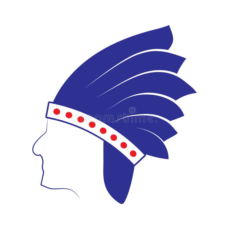 Red Indian Man. Vector Illustration Decorative Design Stock Vector ...