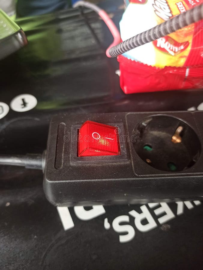 Red Indicator on at Extension Cable Editorial Stock Photo - Image of ...