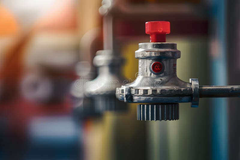 Red Indicator Fire Sprinkler Head on Blurred Background Emphasizes ...