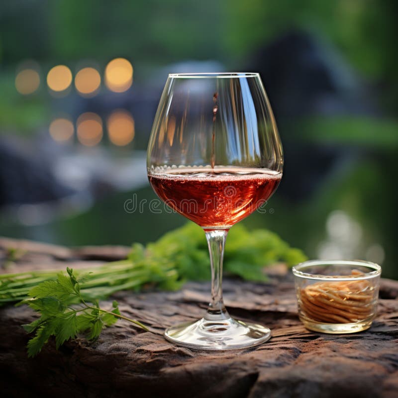 Red Indulgence a Single Glass of Rich, Red Wine Stock Illustration ...