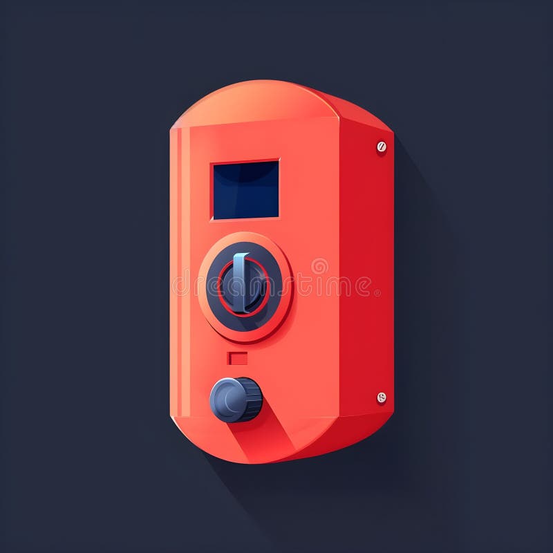 Red Industrial Control Switch on Dark Background Stock Image - Image of ...