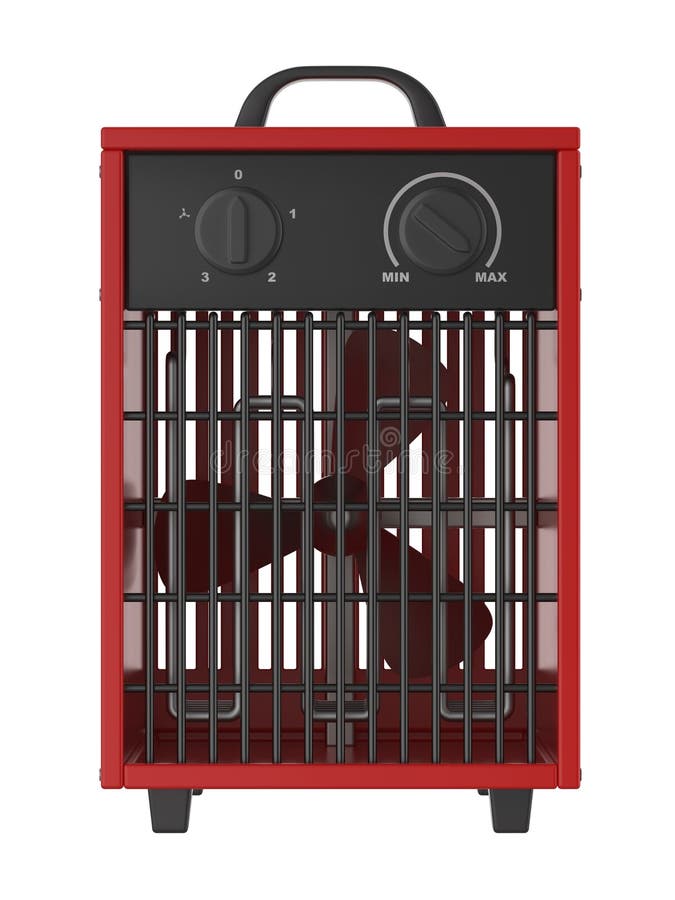 Red industrial fan heater stock image. Illustration of front - 269863039