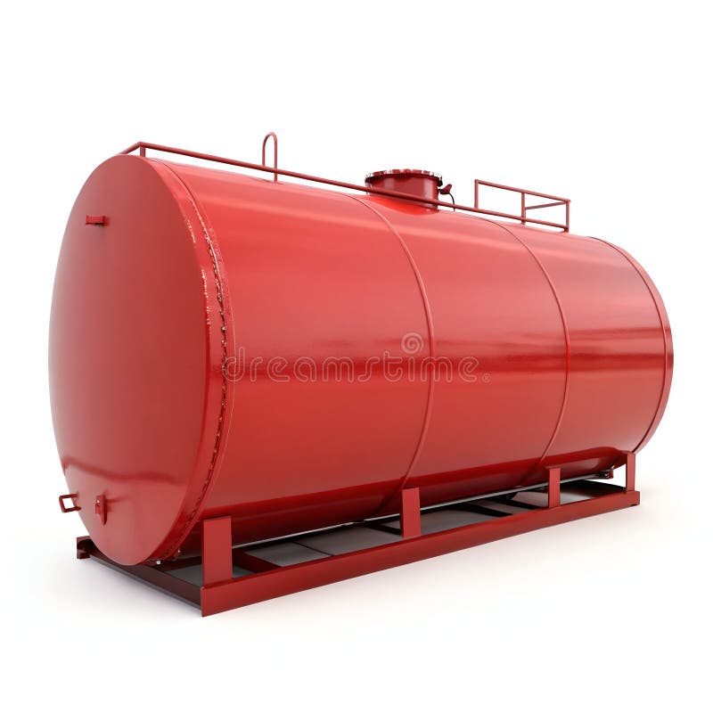 Red Industrial Steel Tank stock illustration. Illustration of factory ...