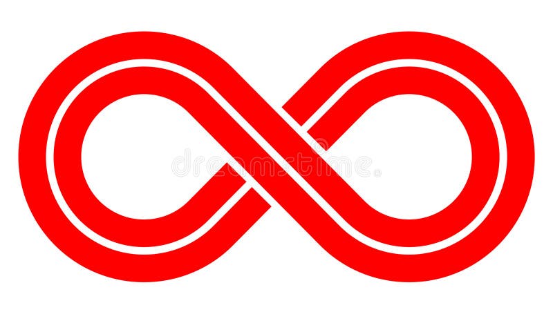 Red Infinity Sign with White Stripe Over White Background Stock Vector ...