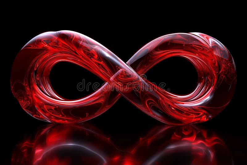 Red Infinity Symbol Illustration on Dark Background. Generative AI ...