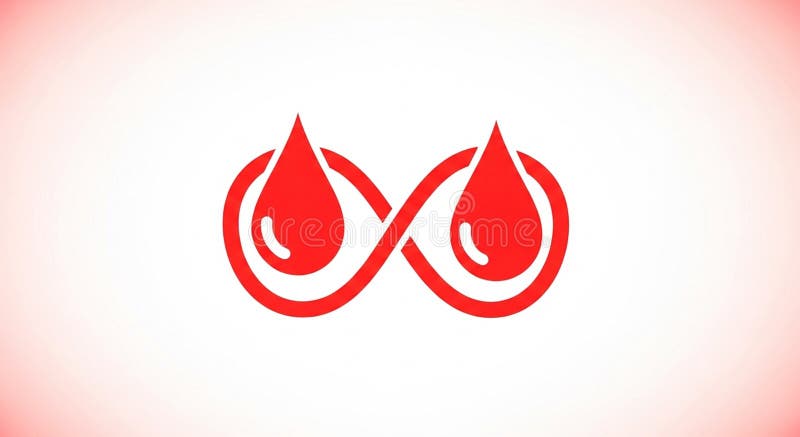 Red Infinity Symbol with Two Stylized Blood Drops, One on Each Loop ...