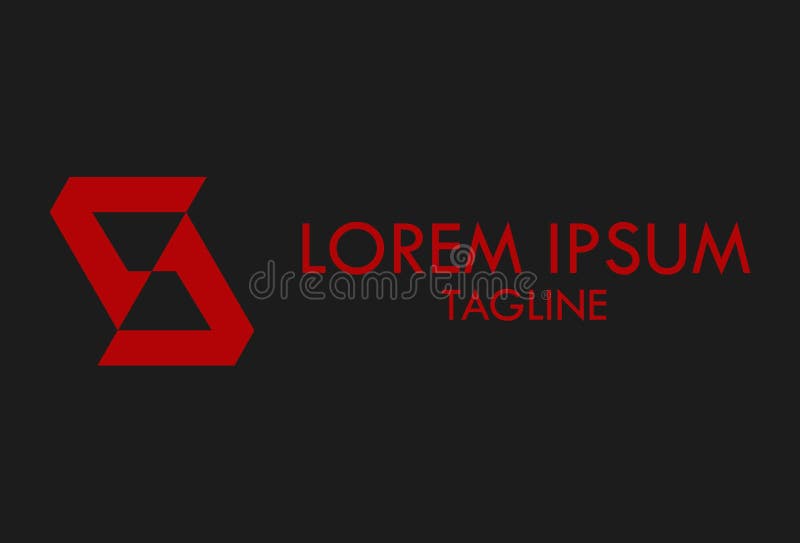 Red Infinity Triangle with Black Background Logo Design Stock Vector ...