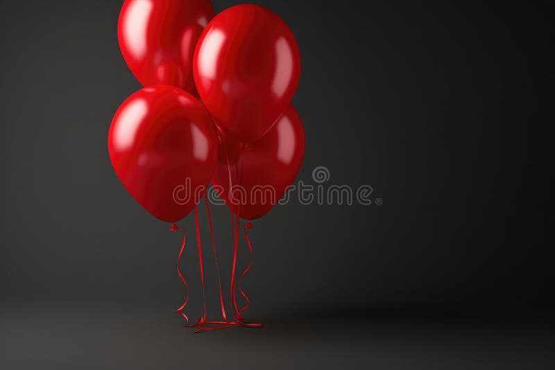 Red Inflatable Balloons Hanging in the Air, Festive Inflatable Balloons ...