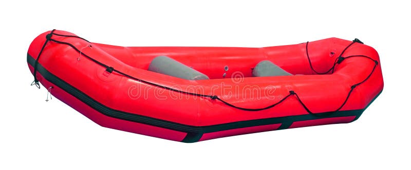 Red Inflatable Boat Isolated Stock Image - Image of rescue, dinghy ...