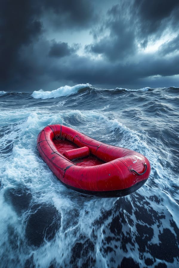 Red Life Preserver Turbulent Dark Ocean Stock Photos - Free & Royalty ...
