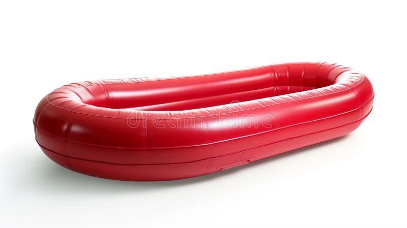 Red Inflatable Pool Isolated on White, Concept of Summer Fun Stock ...