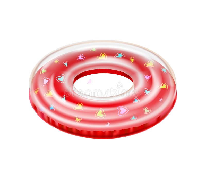 Red Inflatable Ring Composition Stock Vector - Illustration of coast ...
