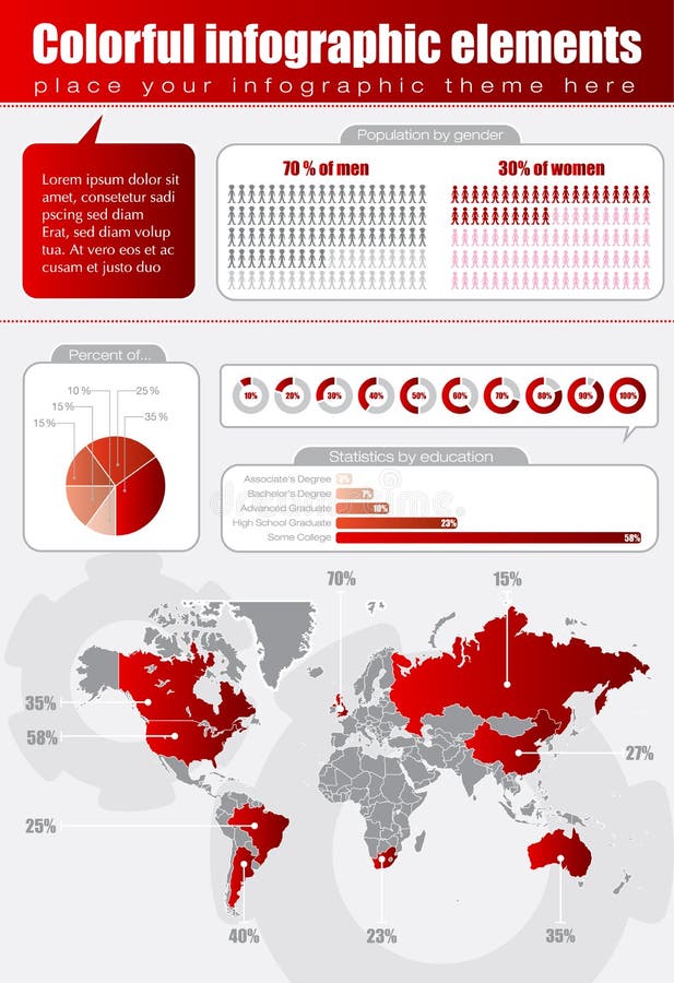 Red infographic stock vector. Illustration of infographic - 23099630