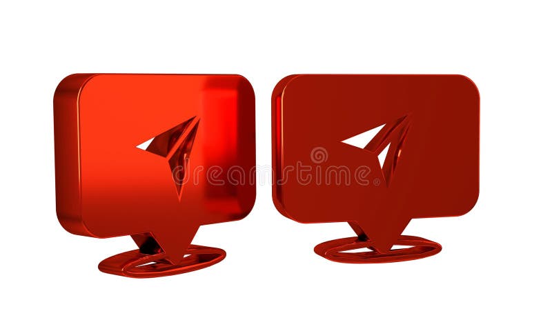 Red Infographic of City Map Navigation Icon Isolated on Transparent ...