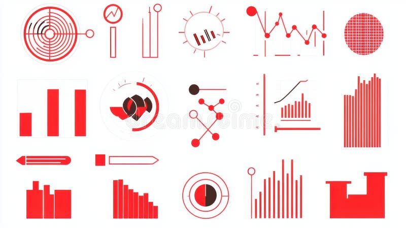 Red Infographic Elements stock illustration. Illustration of graph ...