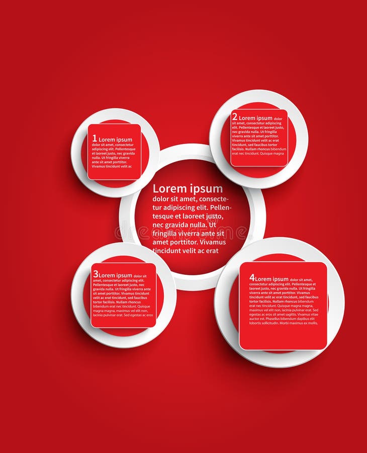 Red Infographic Glossy Background Template Design in Cirdle Shape ...