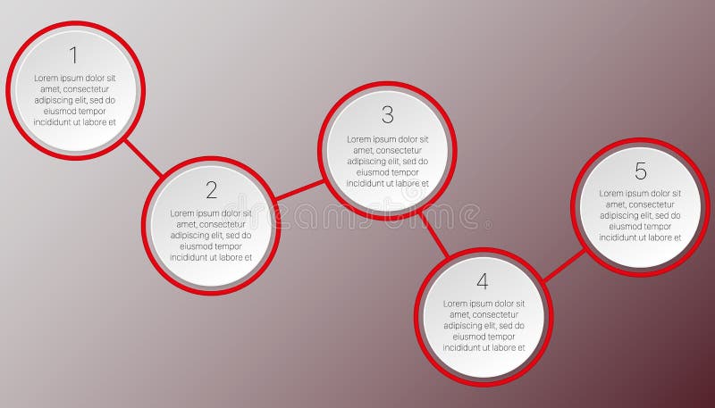 Red Infographics of Two Round Blocks Stock Vector - Illustration of ...