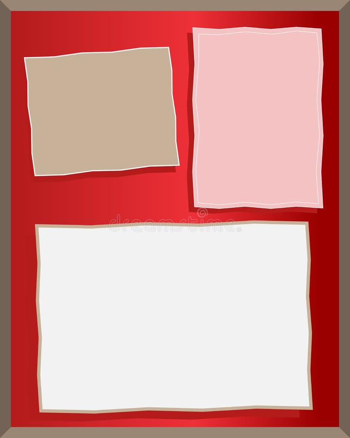 Three Different Paper Notes on Red Board Stock Vector - Illustration of ...