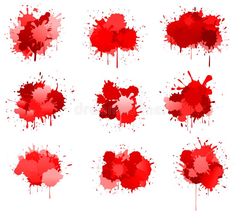 Red ink or blood blobs stock vector. Illustration of dirt - 18324379