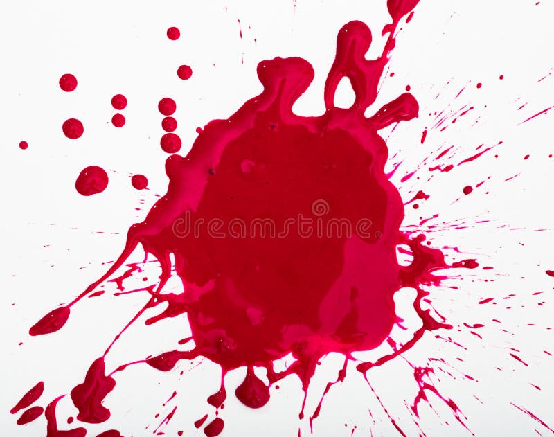 Red Ink Blot on White Background Stock Image - Image of splodge, messy ...