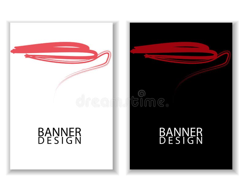 Red Ink Brush Banner Set stock vector. Illustration of business - 227179701