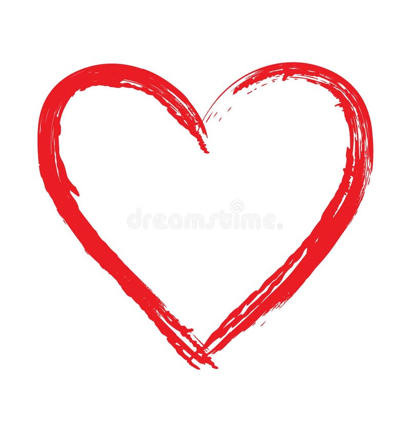 Red ink calligraphy heart stock vector. Illustration of design - 49414050