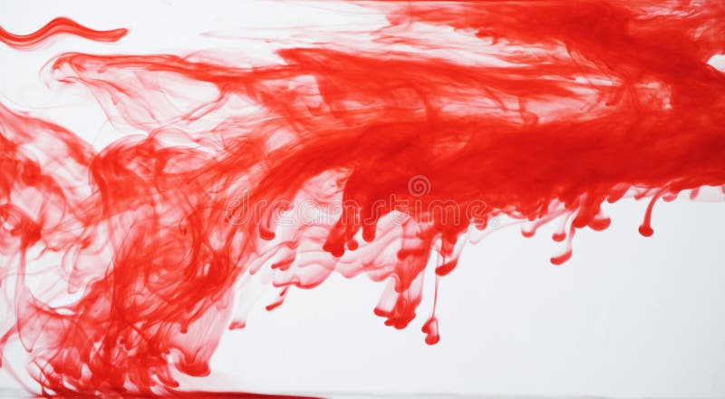 Red Ink Dispersing in Water Stock Image - Image of blend, abstract ...