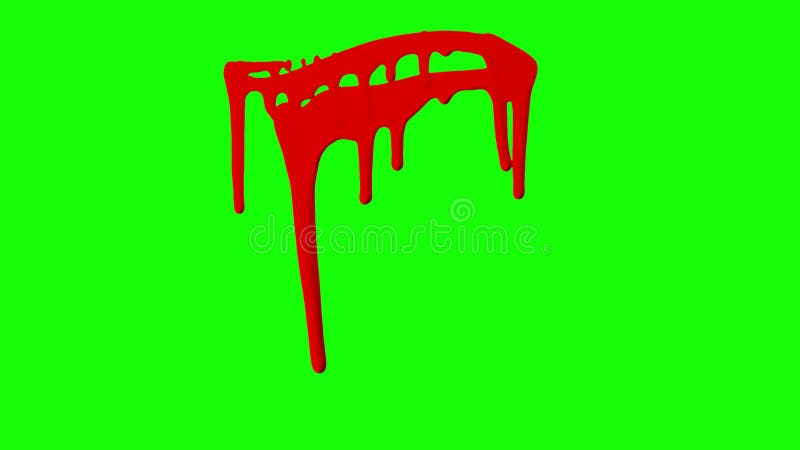 Red Ink Dripping Over Green Screen Background Stock Illustration ...