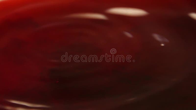 Red Ink Drop Falling into Water Surface. Closeup Stock Video - Video of ...