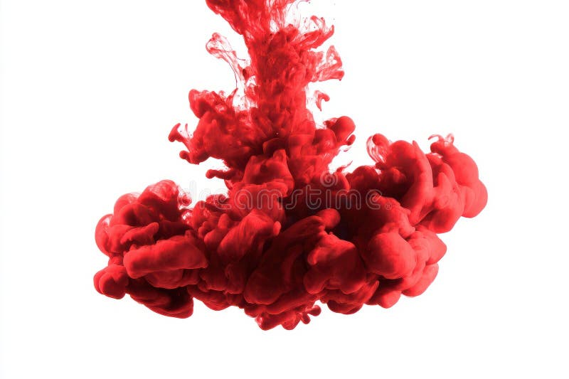 Red Ink Drop Spreading Effect Isolated on White Background --ar Stock ...