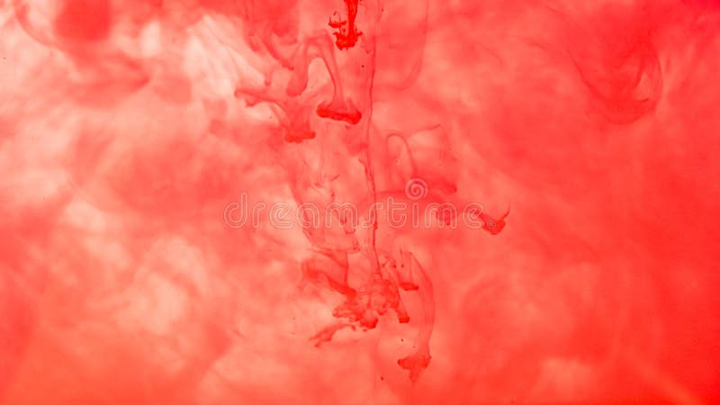 Red Ink Drop in Water on White Background. Watercolor Paint Splash ...