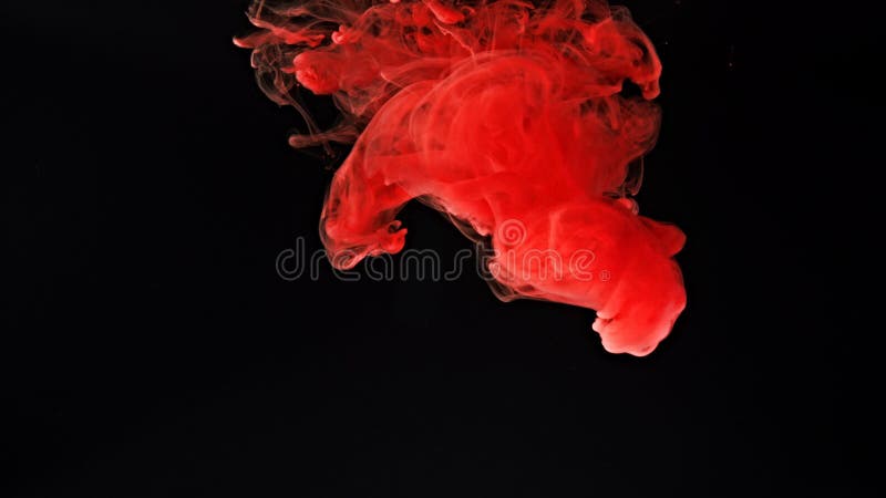 Red Ink Splash on Black Background Stock Video - Video of drip ...