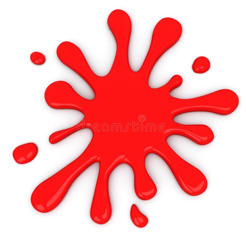 Red ink splashes, 3d stock illustration. Illustration of closeup - 39617561
