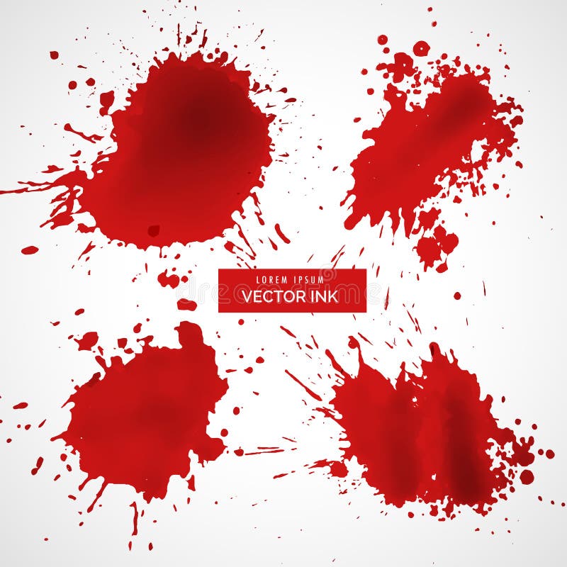 Red ink splashes set stock vector. Illustration of blood - 102072680