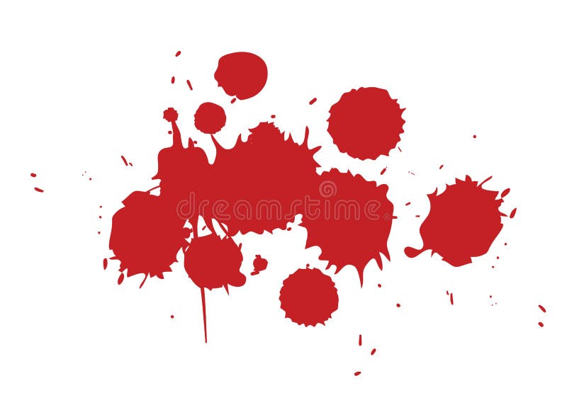 Red Ink Splat Blot Texture on White Background. Stock Illustration ...