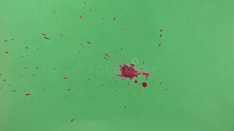 Red Ink Splatter Over Green Screen Background Stock Video - Video of ...