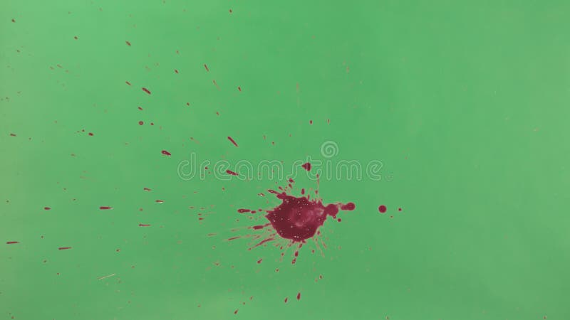 Red Ink Splatter Over Green Screen Background Stock Video - Video of ...