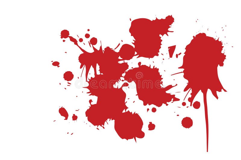 Red Ink Splatter Splash Brush Dots Art Abstract Design Element Isolated ...