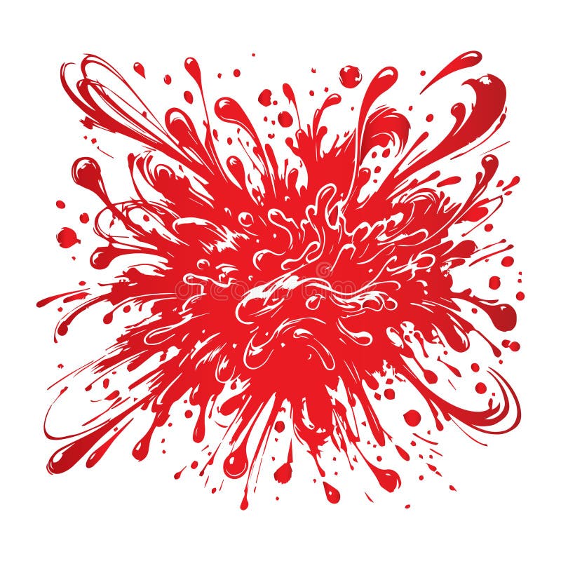 Red Ink Splatter Vector Illustrations with Dynamic and Expressive ...