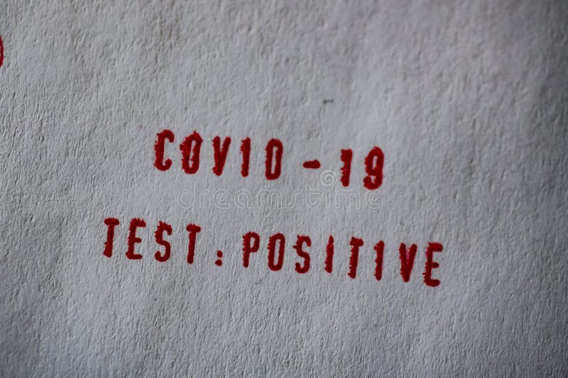 Red Ink Stamp with Positive Result of Coronavirus Test Stock Image ...