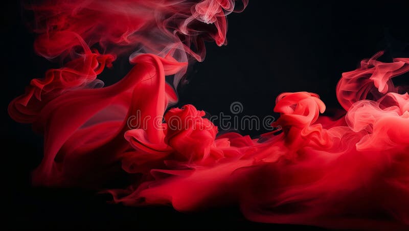 Red Ink Swirling in Water Creating Abstract Shapes Stock Illustration ...