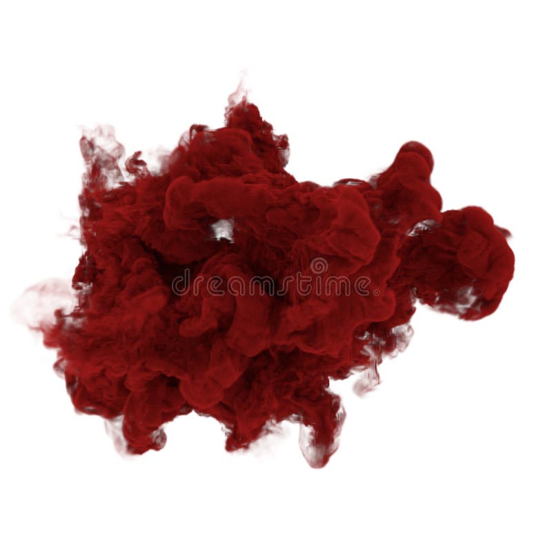 Red Ink in Water on Isolated White in 3D Rendering Stock Illustration ...