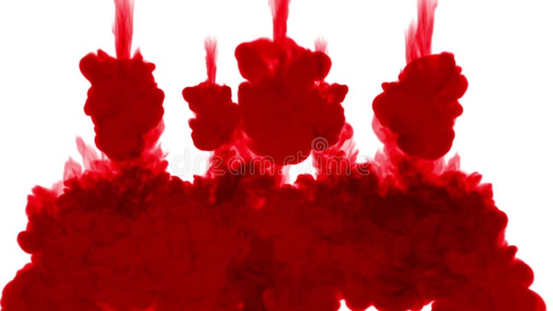 Red Ink on a White Background. 3d Render, with Luma Matte, Circular Ink ...
